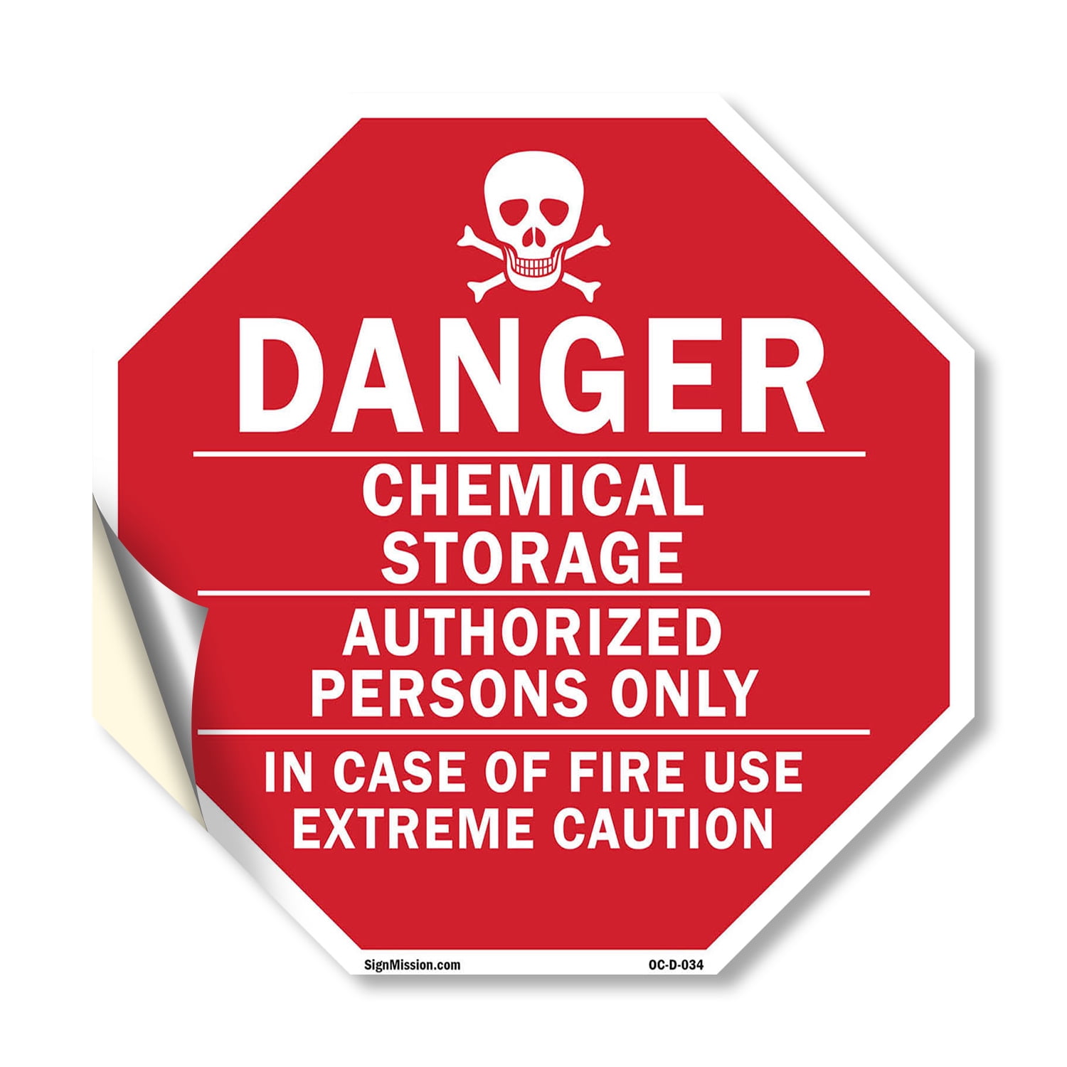 Danger Chemical Storage Authorized Persons Only in Case of Fire Use ...