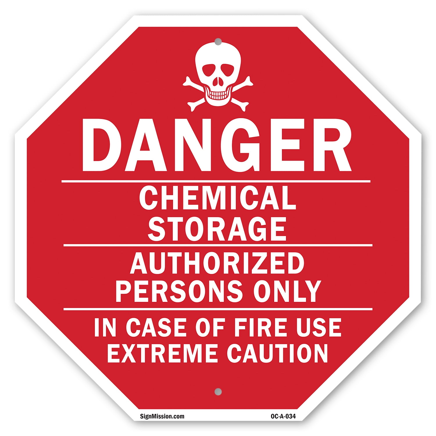 Danger Chemical Storage Authorized Persons Only in Case of Fire Use ...