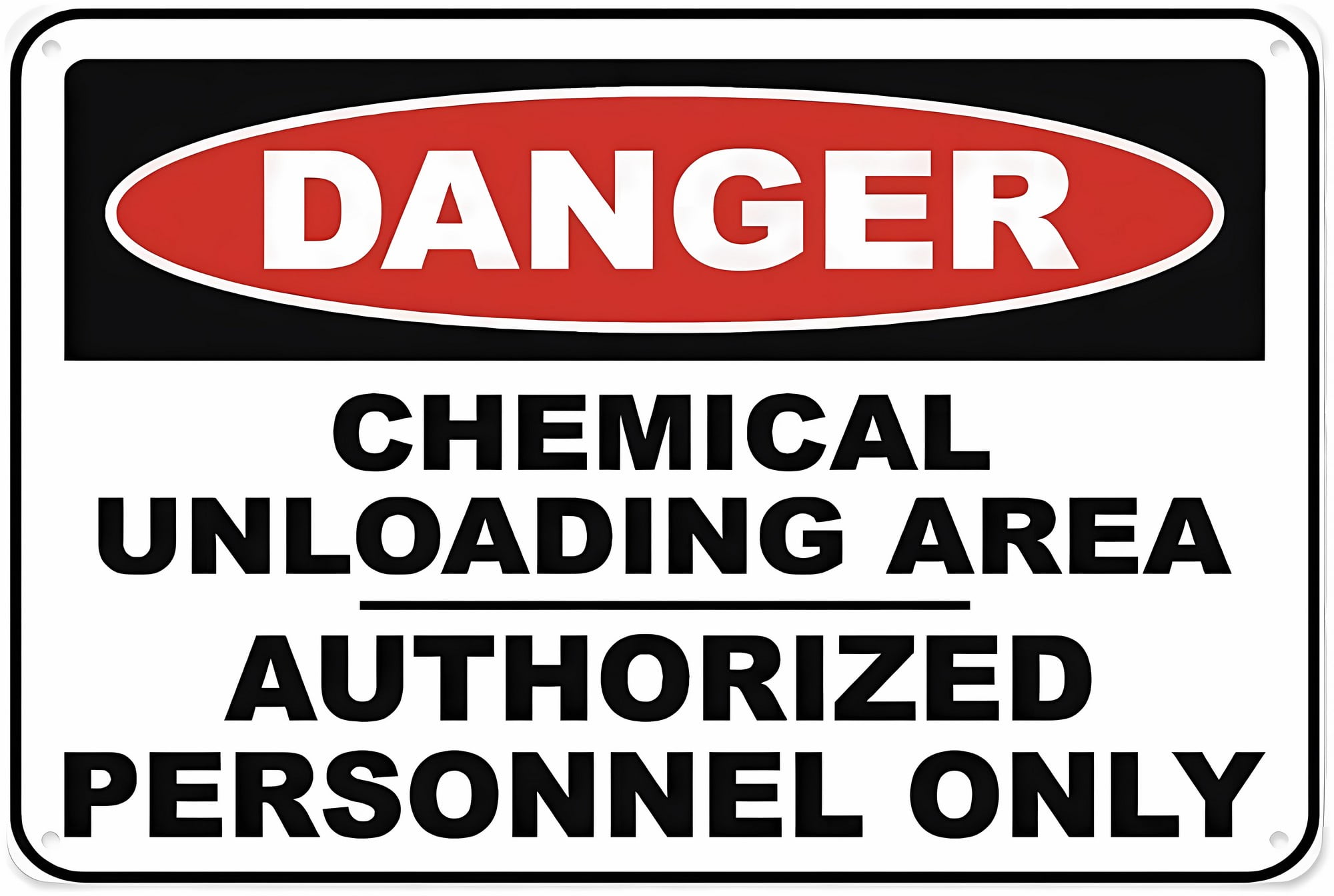 Danger Chemical Unloading Area Sign - 8"x12" Aluminum Tin Warning Sign ...