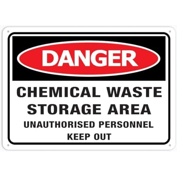 Danger Chemical Waste Storage Area 12X8 Inches Metal Aluminum Signs ...