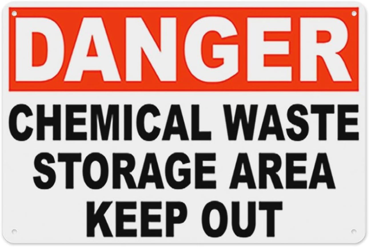Danger Chemical Waste Storage Area Keep Out Decal Multi Sign 8"x12 ...