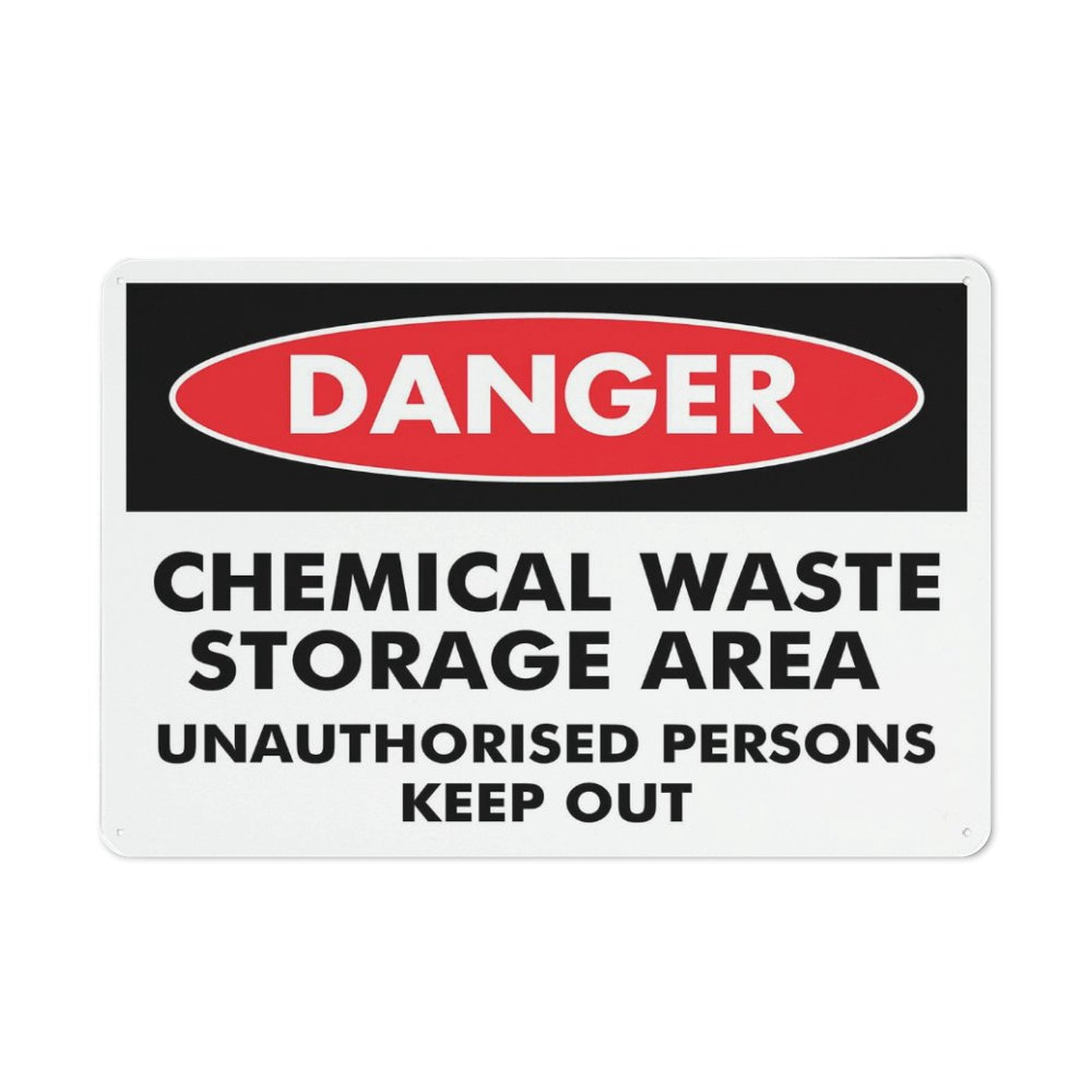 Danger Chemical Waste Storage Area Unauthorised Persons Keep Out Sign ...