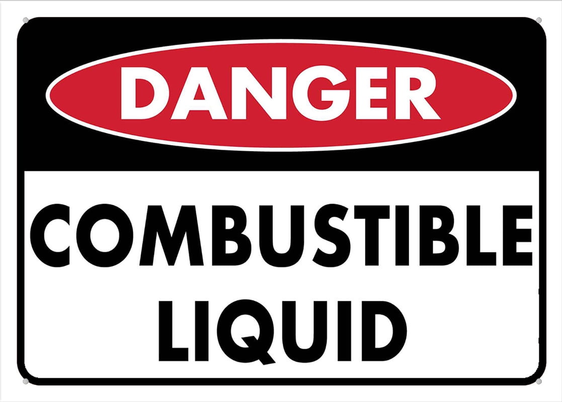 Danger Combustible Liquid Sign Outdoor Signs Aluminum 12X8 Inch Uv Ink ...