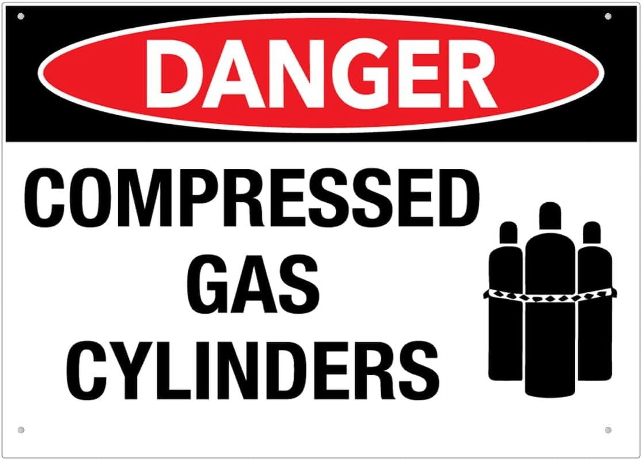 Danger Compressed Gas Cylinders Sign 12”X8” Metal Signs Aluminum Sign ...