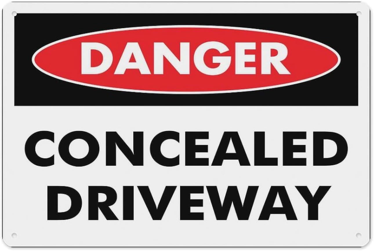 Danger Concealed Driveway Sign 8"x12" - Aluminum Tin Warning for Home ...