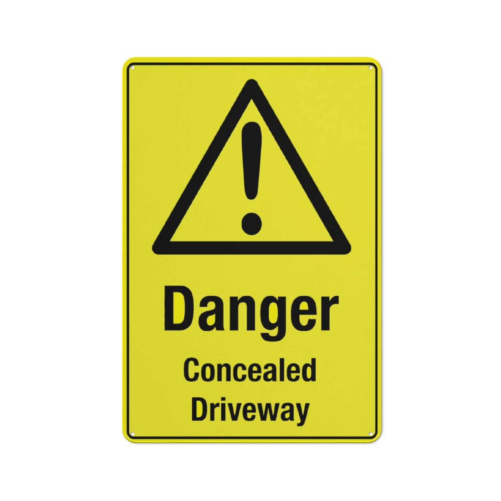 Danger Concealed Driveway Yellow Sign Outdoor Signs Aluminum 12X8 Inch ...