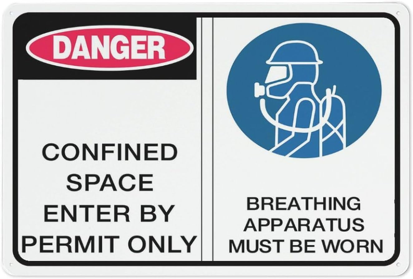 Danger Confined Space Enter By Permit Only Breathing Apparatus Sign ...