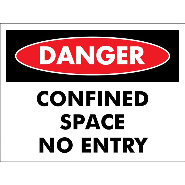Danger Confined Space No Entry Sign Metal Tin Sign 8x12 Inches Caution ...