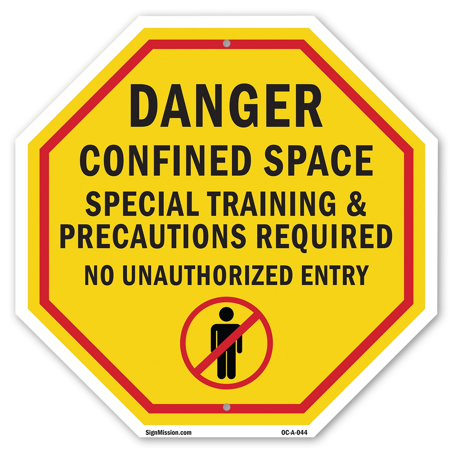 Danger Confined Space Special Training & Precautions Required No ...