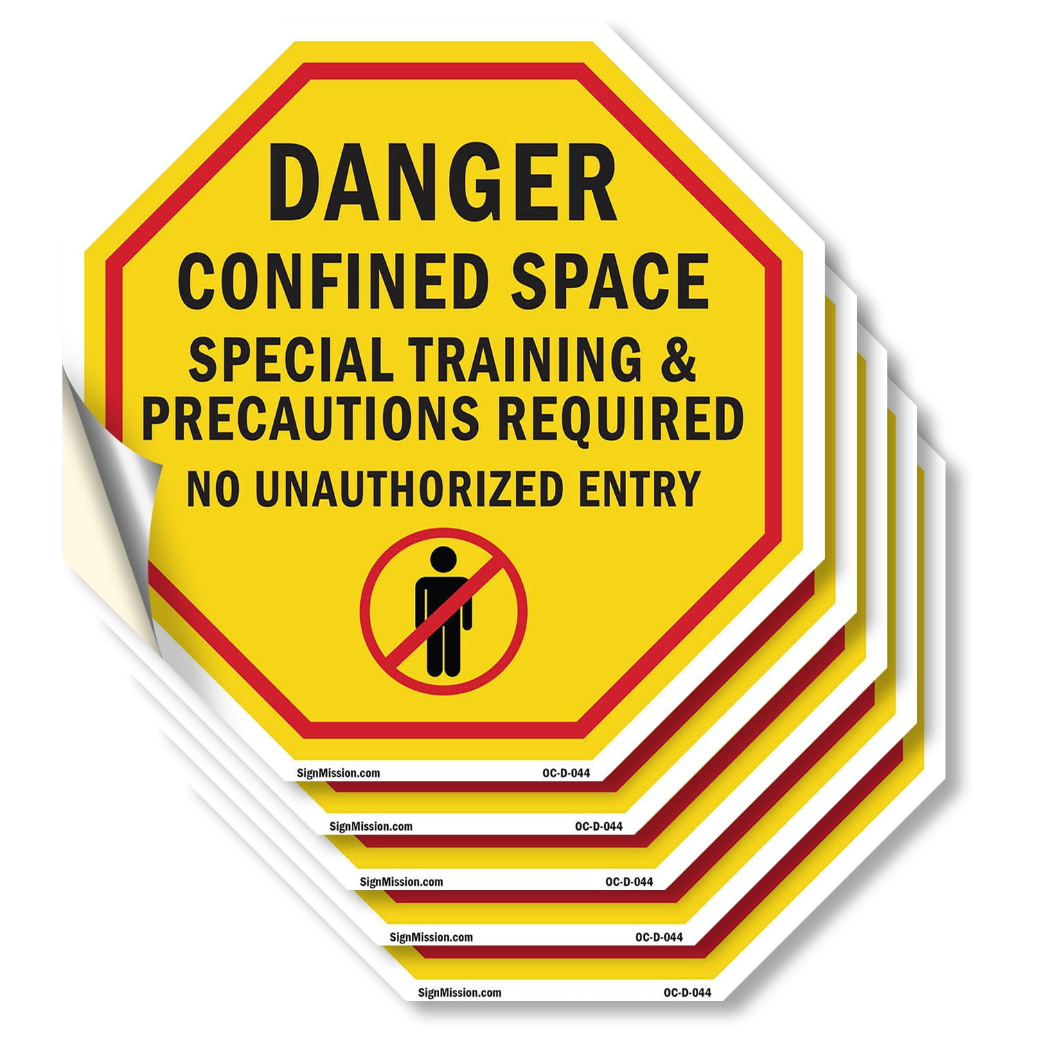 Danger Confined Space Special Training & Precautions Required No ...