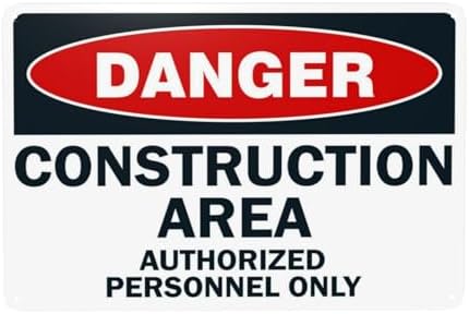Danger Construction Area Sign, Authorized Personnel Only Warning Sign ...