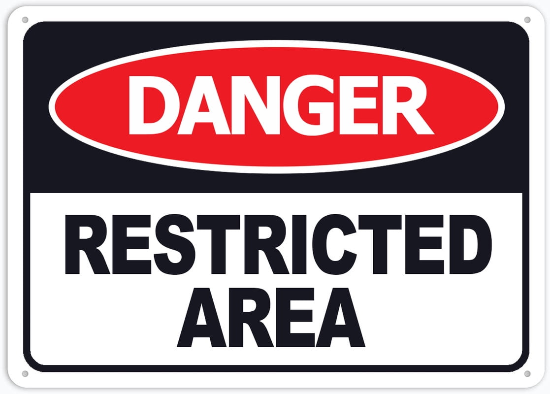 Danger Construction Area Sign Outdoor Metal Sign - 12 X 8 Metal Signs ...