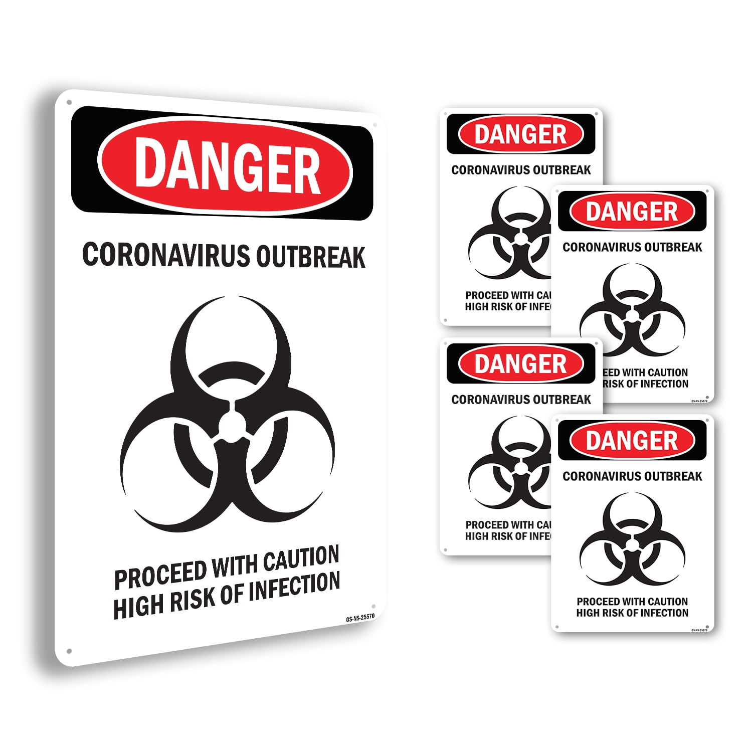 Danger Corona Outbreak OSHA Notice Rigid Plastic Sign 24 Inch x 18 Inch ...