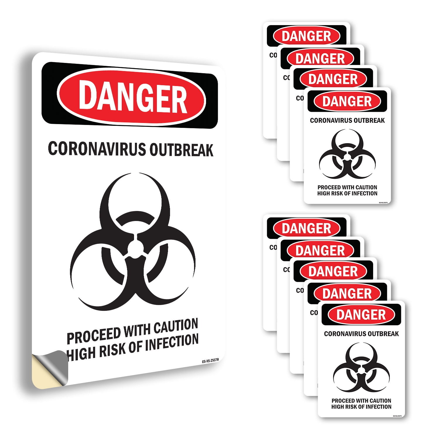 Danger Corona Outbreak OSHA Notice Vinyl Decal Label 18 Inch x 12 Inch ...