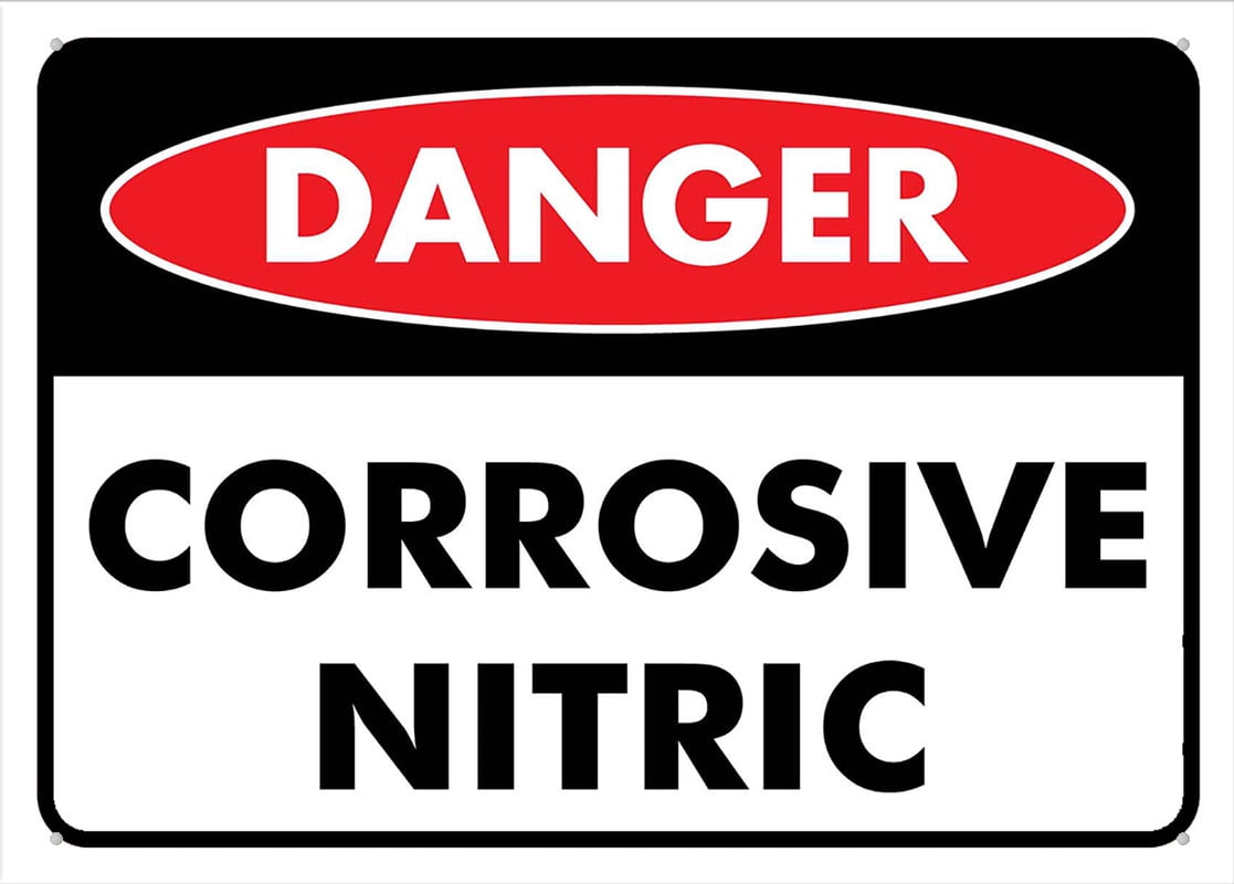 Danger Corrosive Nitric Sign 12 X 8 Inch Metal Sign, Rustproof Aluminum ...
