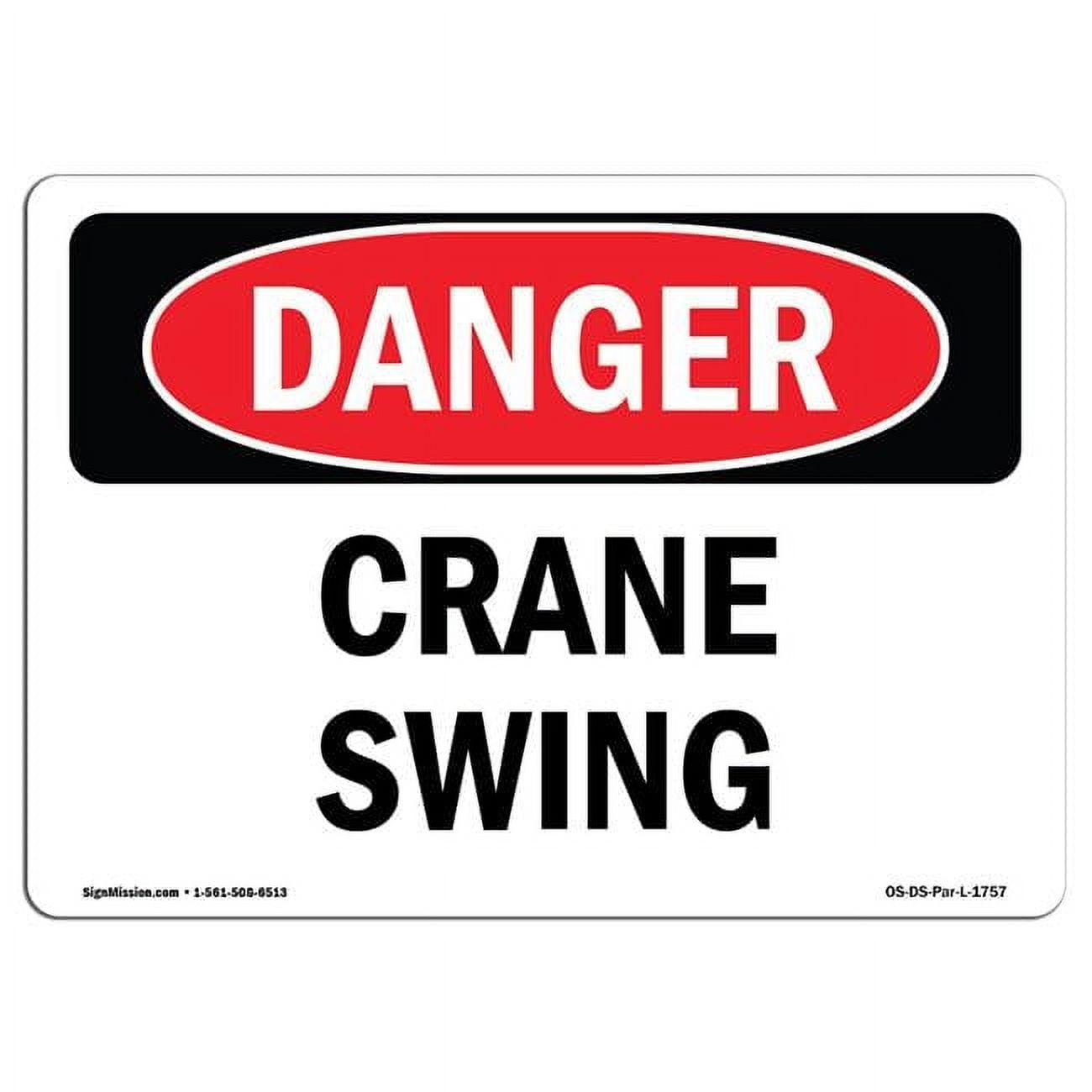 Danger Crane Swing OSHA Decal Sign - Walmart.com