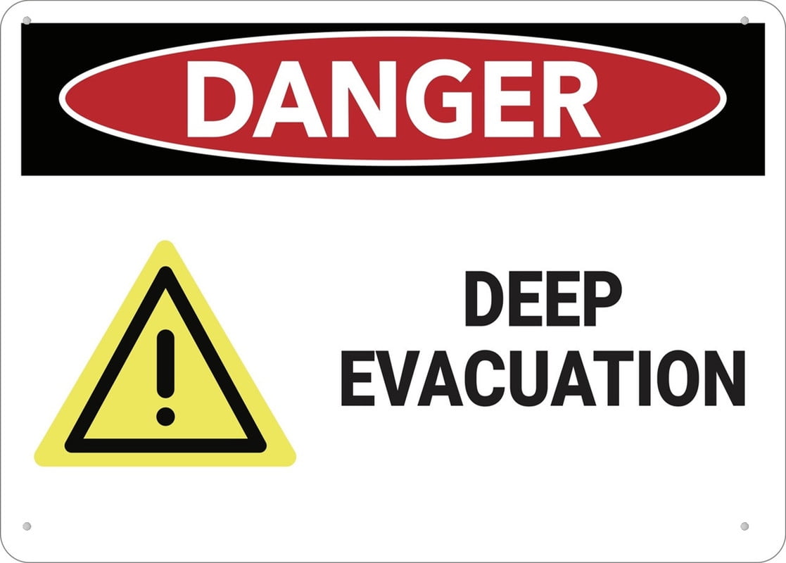 Danger Deep Evacuation Osha With Graphic Sign 8X12 Inch Rust Free ...
