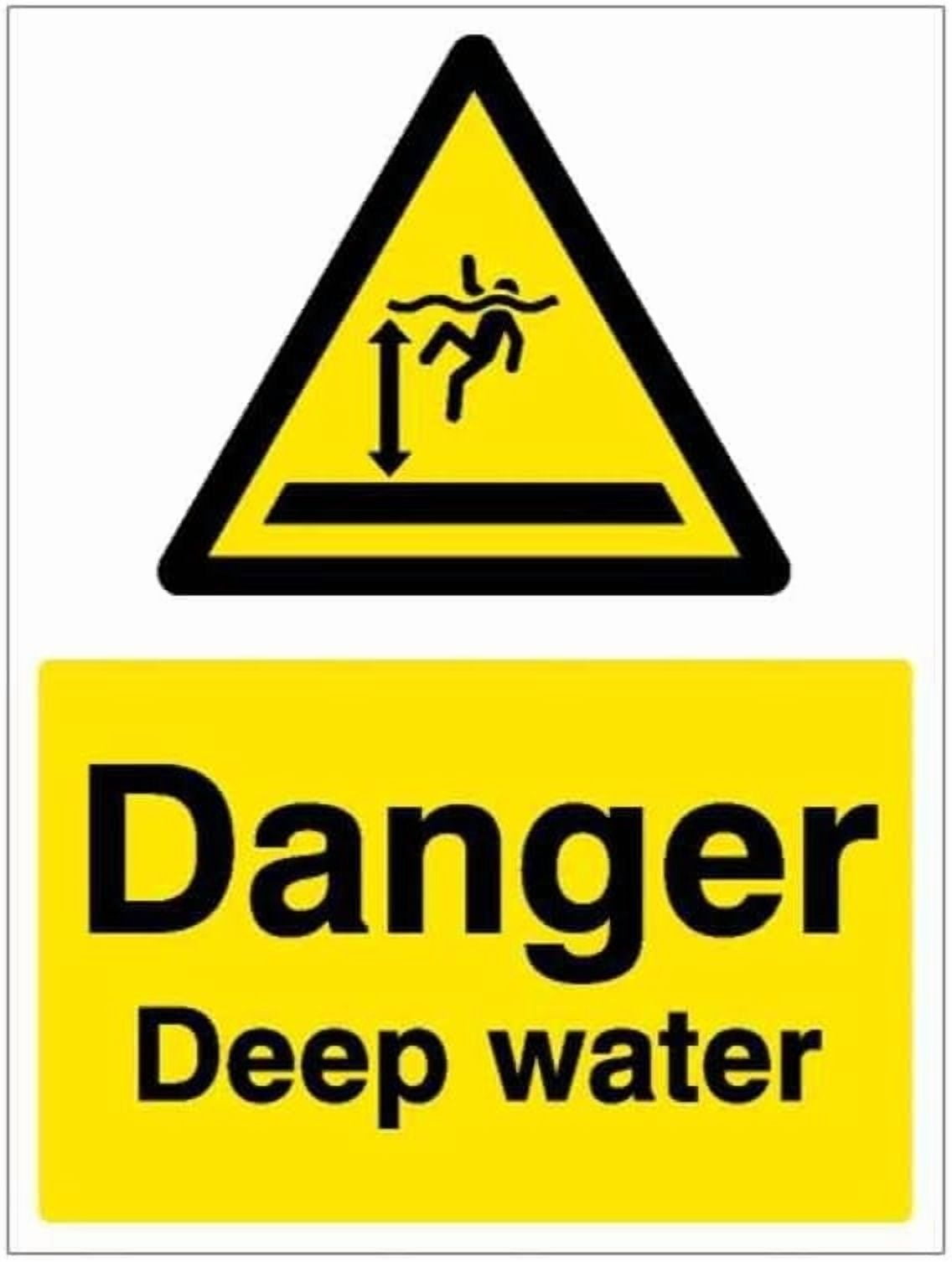 Danger Deep Water Signage Safetys & Signals Danger Signs Metal Tin Sign ...