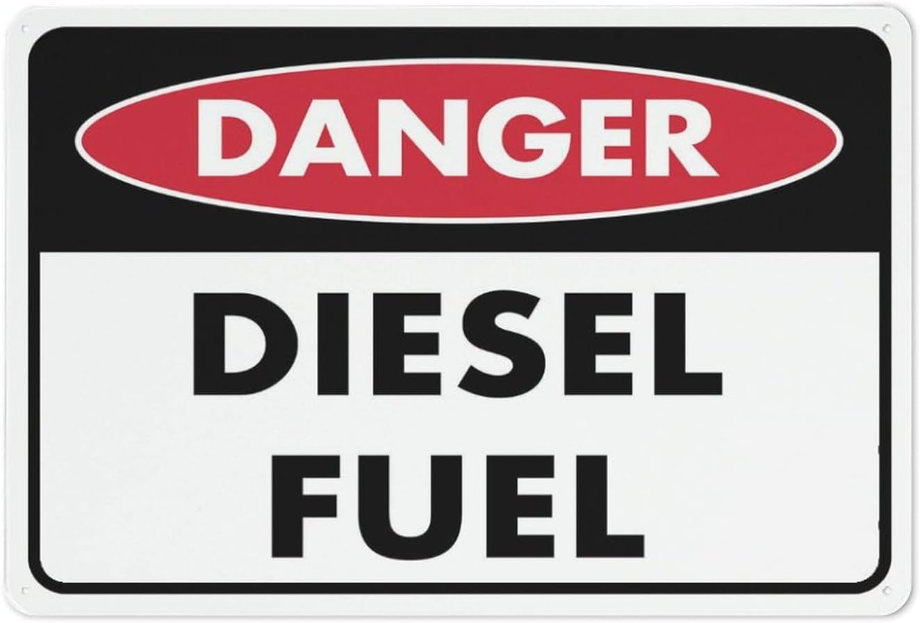 Danger Diesel Fuel Sign For House 12" X 8" Yard Sign, Premium Aluminum ...