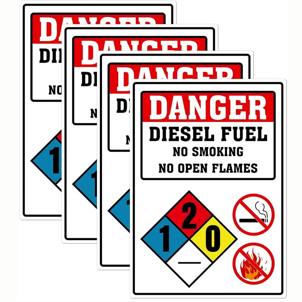 Danger Diesel Fuel Stickers 7x10 Inch No Smoking Sticker No Open Flames ...