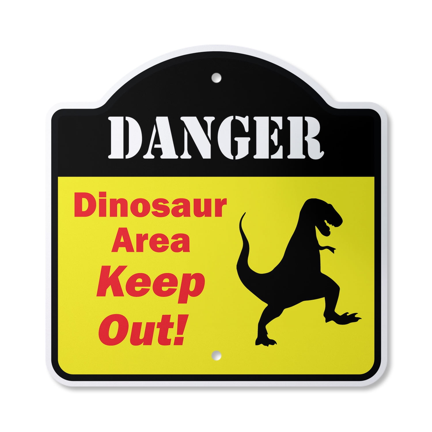 Danger Dinosaur Area 14" X 14" Sign | Indoor/Outdoor Plastic ...