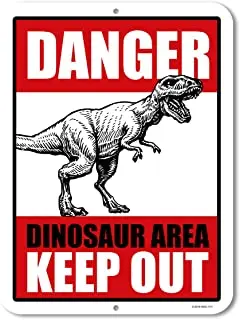 Danger - Dinosaur Area Jurassic Keep Out Park Rex Vintage Metal Tin ...