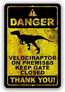 Danger - Dinosaur Area Jurassic Keep Out Park Rex Vintage Metal Tin ...