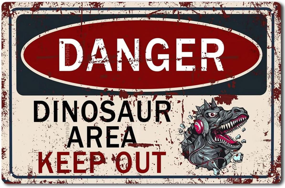 Danger Dinosaur Area Keep Out Dinosaur Dinosaur Room Decor Boys ...