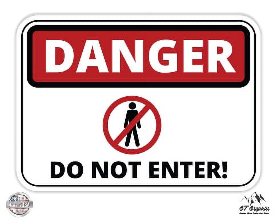 Danger Do Not Enter - 12" Vinyl Sticker Waterproof Decal - Walmart.com