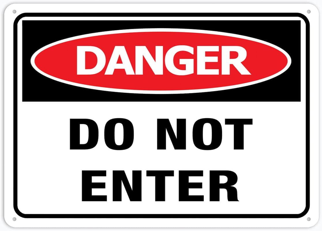 Danger Do Not Enter Outdoor Metal Sign - 12 X 8 Metal Signs For ...