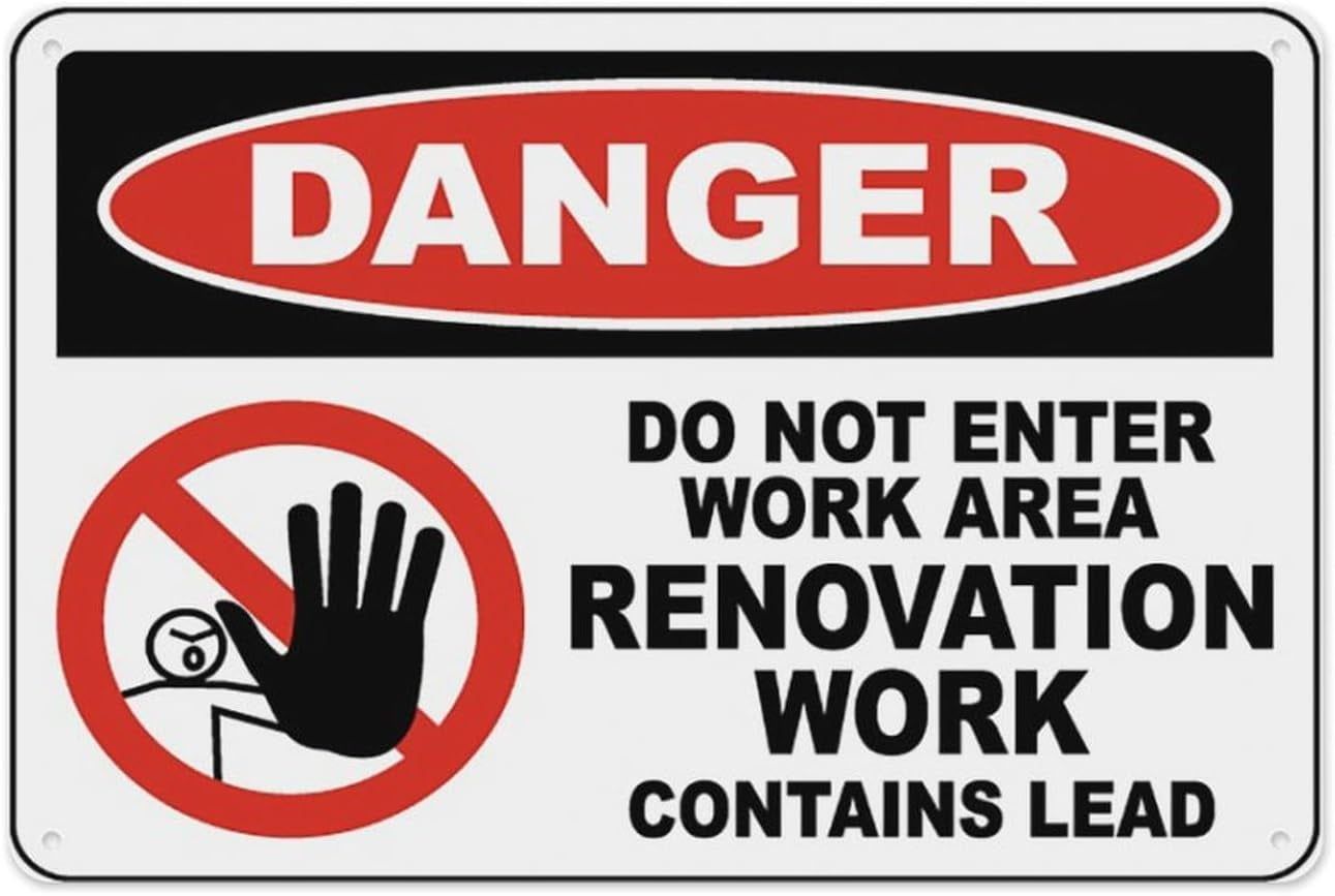 Danger Do Not Enter Renovation Work Sign 8"x12" - Aluminum Tin Warning ...