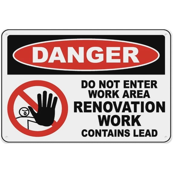 Danger Do Not Enter Renovation Work Sign 8"x12" - Aluminum Tin Warning ...