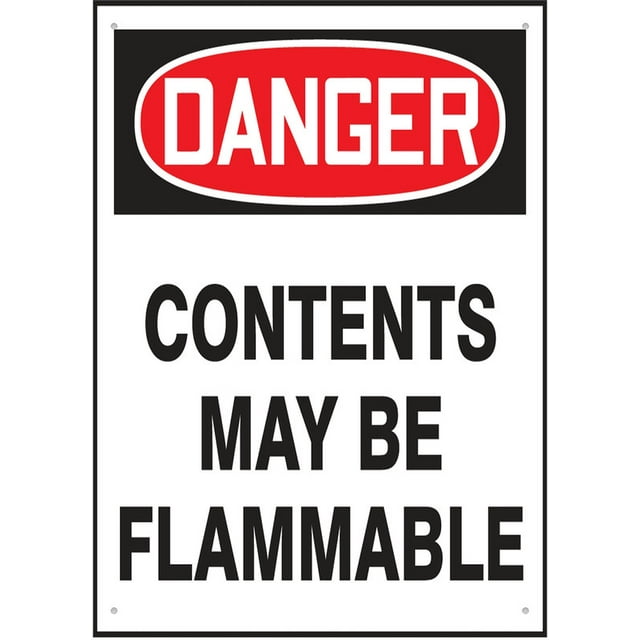 Danger Drum Container Labels Contents May Be Flammable 12X8 Inches ...