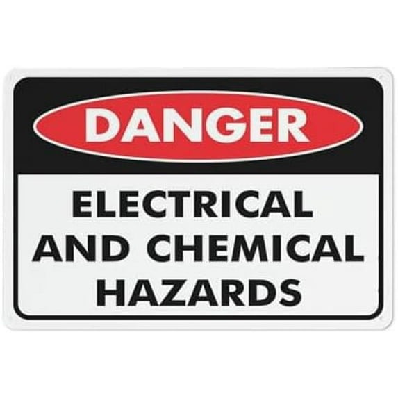 Danger Electrical And Chemical Hazards Sign For Business 8"X12" Rust ...