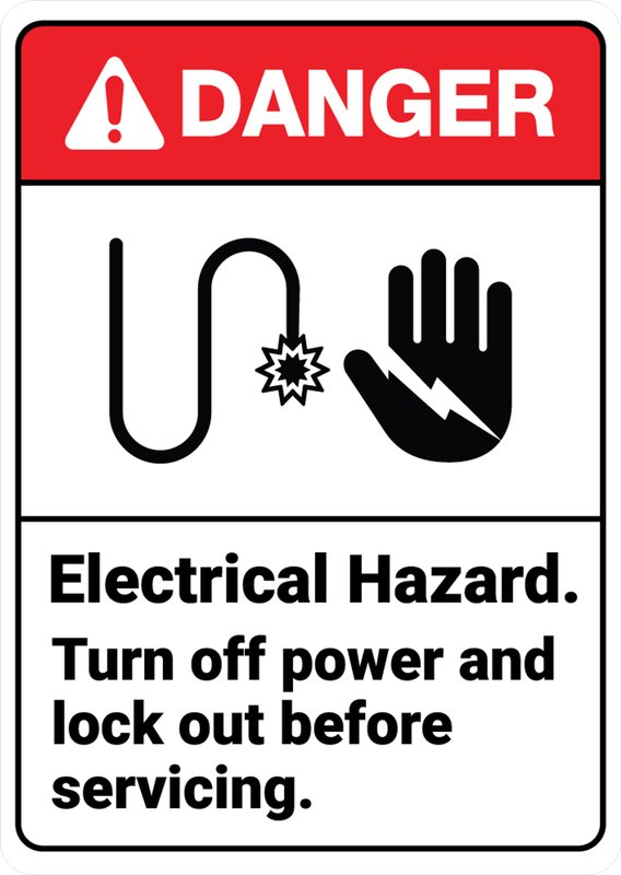 Danger Electrical Hazard Lock Out Sign Metal 12"X8" Rust Free Aluminum ...