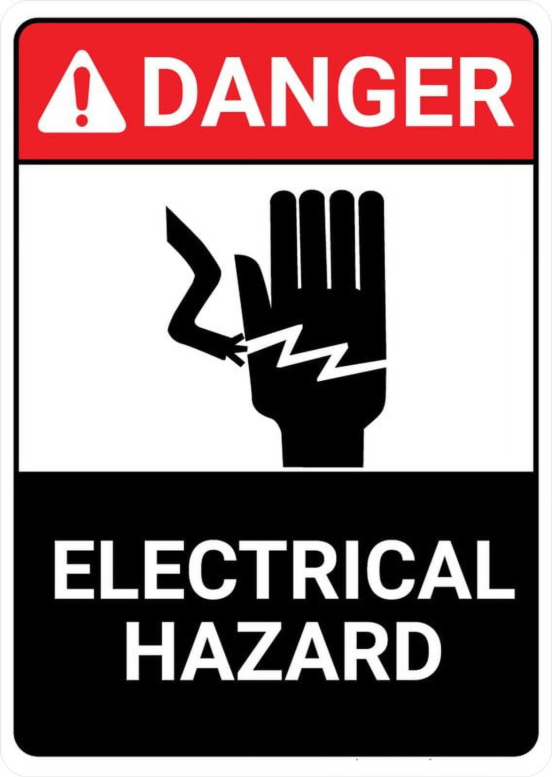 Danger Electrical Hazard With Icon Sign Safety Restriction Alert ...