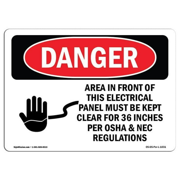 Danger Electrical Panel Keep Clear OSHA Plastic Sign - Walmart.com