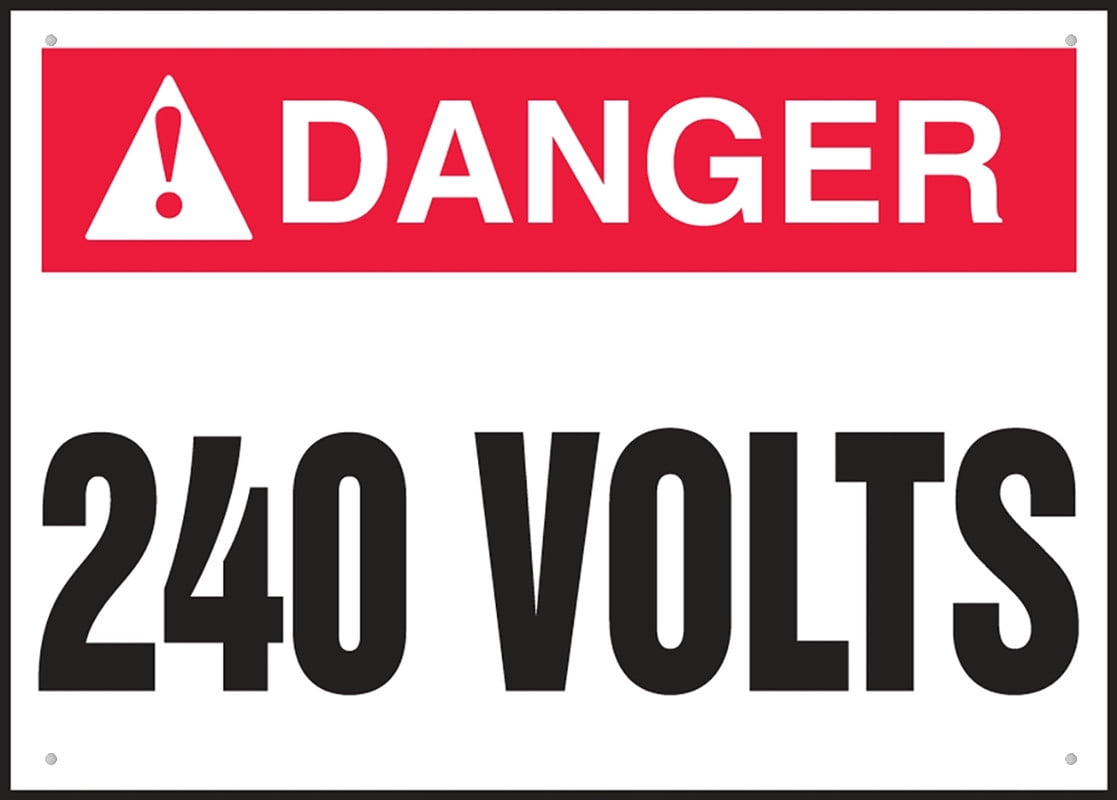 Danger Electrical Safety Label 240 Volts Outdoor Metal Sign - 12 X 8 ...