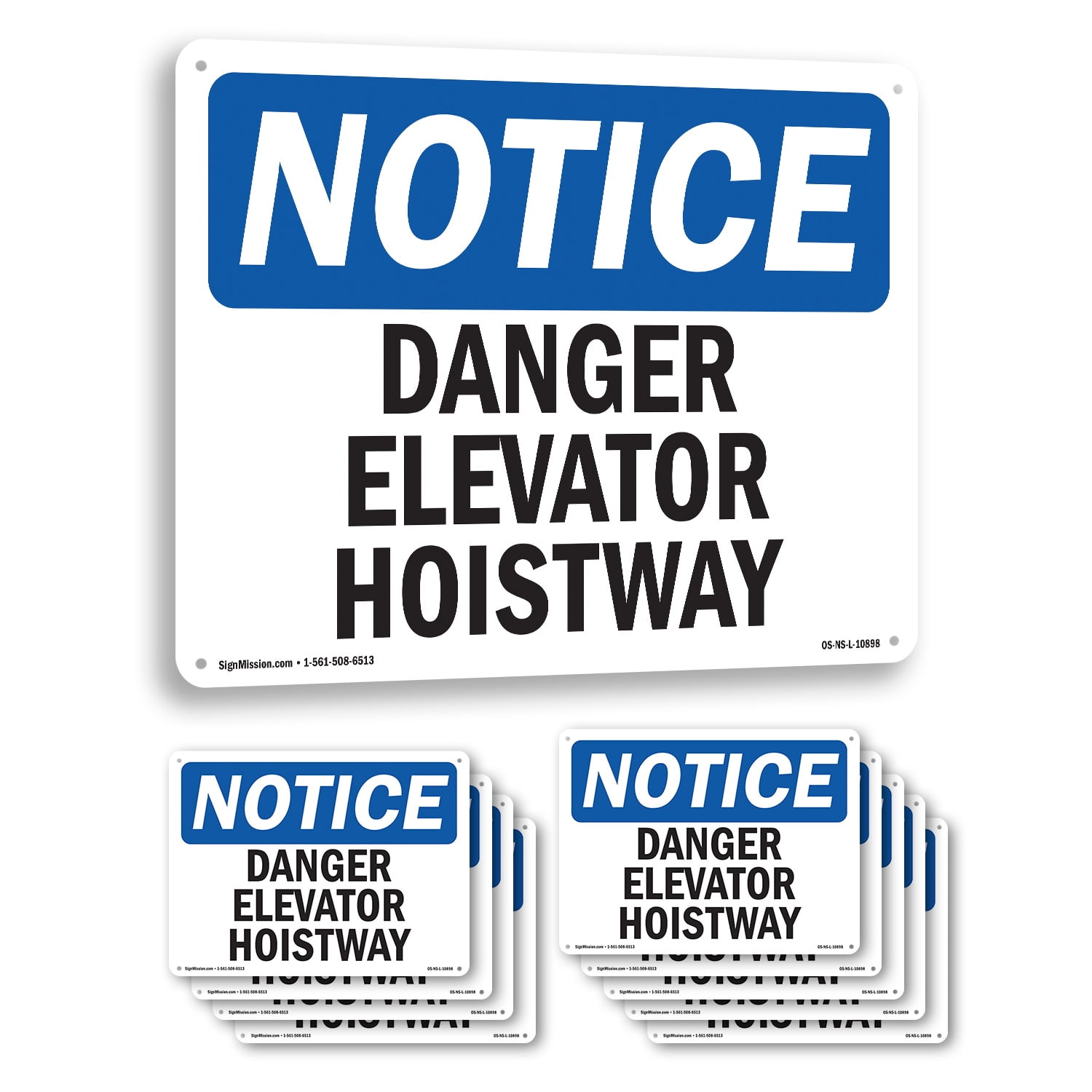 Danger Elevator Hoistway OSHA Notice Aluminum Sign 10 Inch x 7 Inch ...