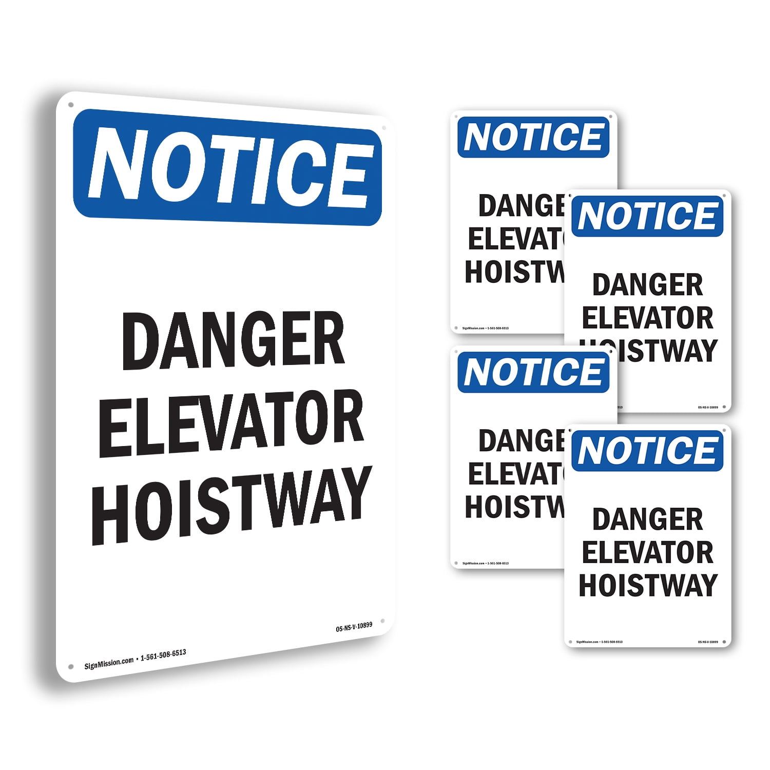 Danger Elevator Hoistway OSHA Notice Rigid Plastic Sign 24 Inch x 18 ...