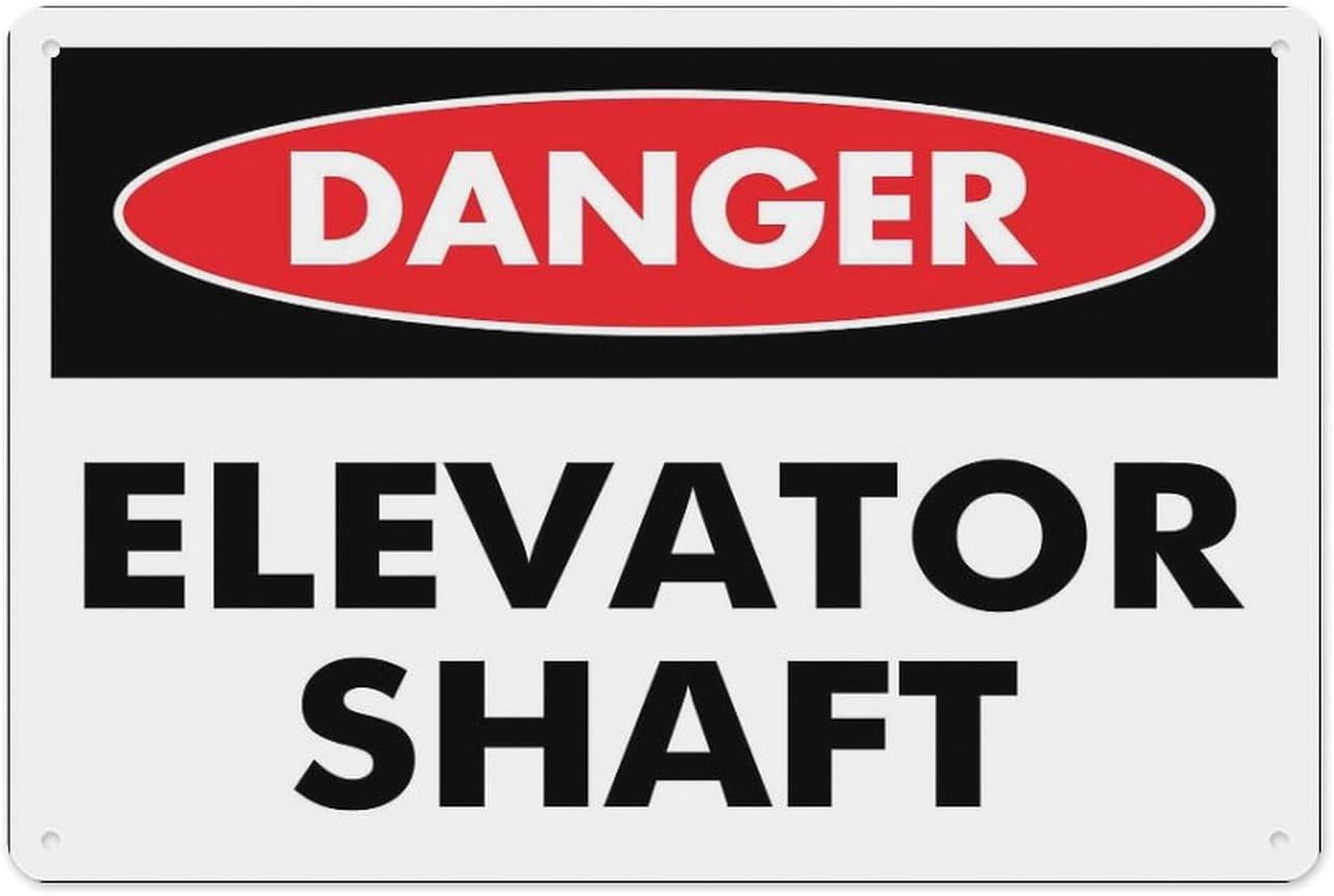 Danger Elevator Shaft Sign 8"x12" - Aluminum Tin Warning for Home ...