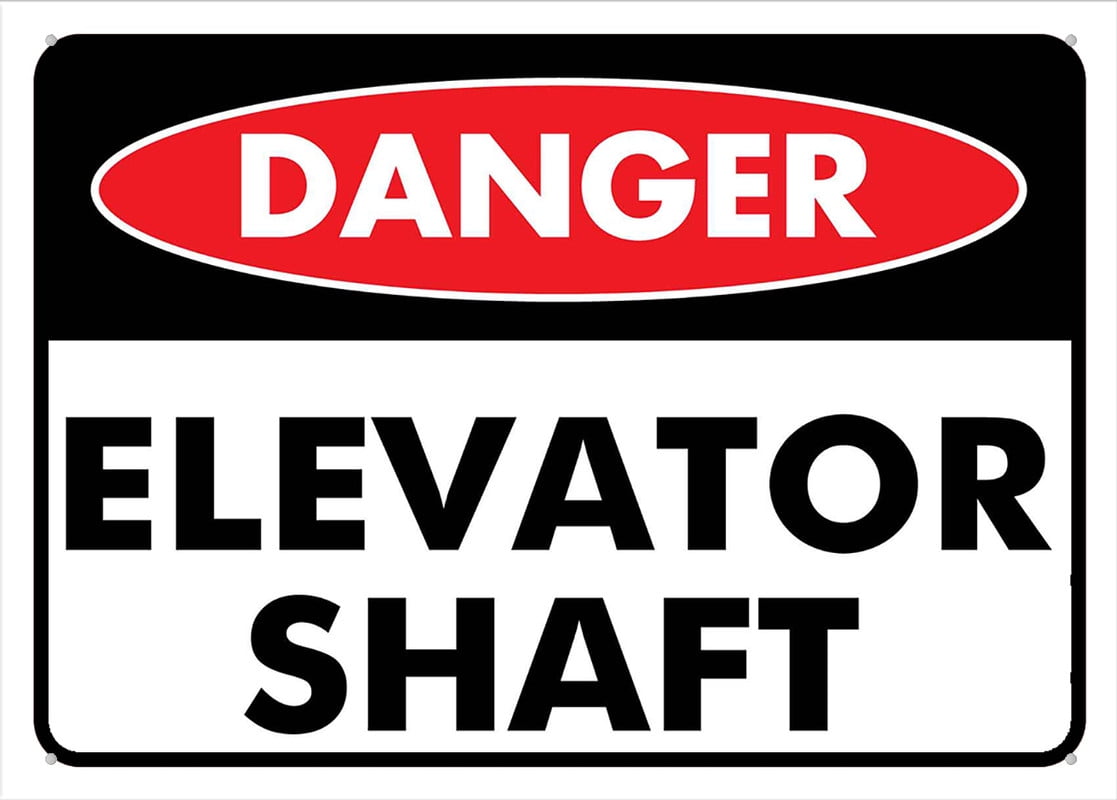 Danger Elevator Shaft Sign 8X12 Inch Rust Free Aluminum Easy To Read ...