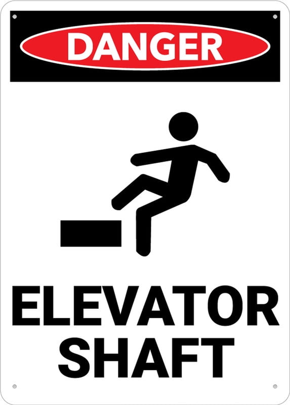 Danger Elevator Shaft Warning Sign Outdoor Metal Sign - 12 X 8 Metal ...