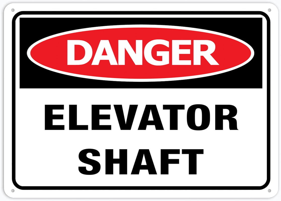 Danger Elevator Shaft Warning Tin Sign Home Kitchen Farm Garden Garage ...