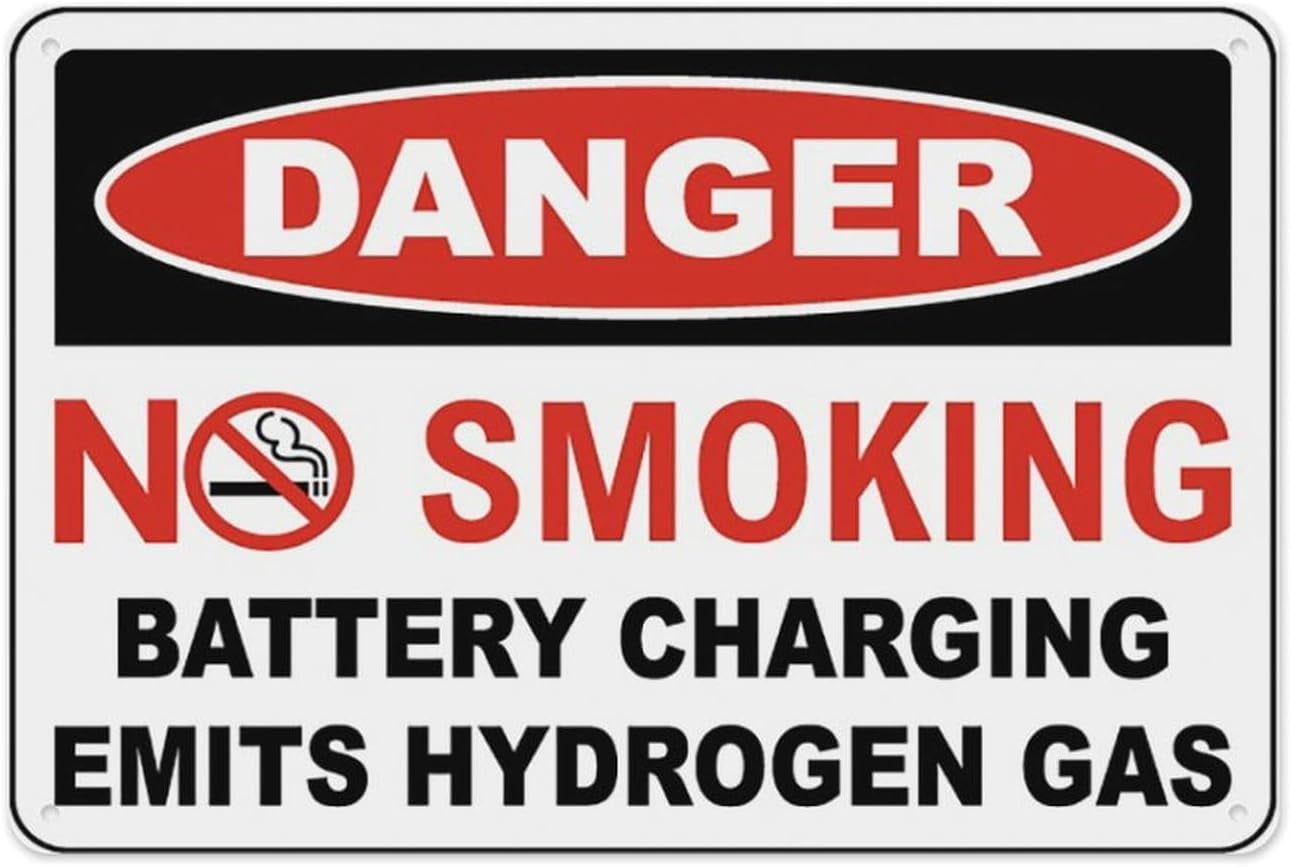Danger Emits Hydrogen Gas Sign 8"x12" - Aluminum Tin Warning for Home ...