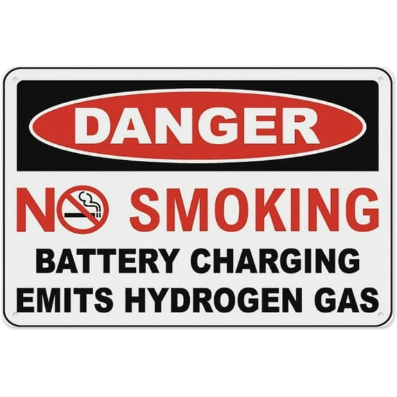 Danger Emits Hydrogen Gas Sign 8"x12" - Aluminum Tin Warning for Home ...