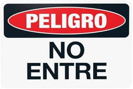 Danger Do Not Enter Bilingual Warning Sign, Do Not Enter Security Metal ...