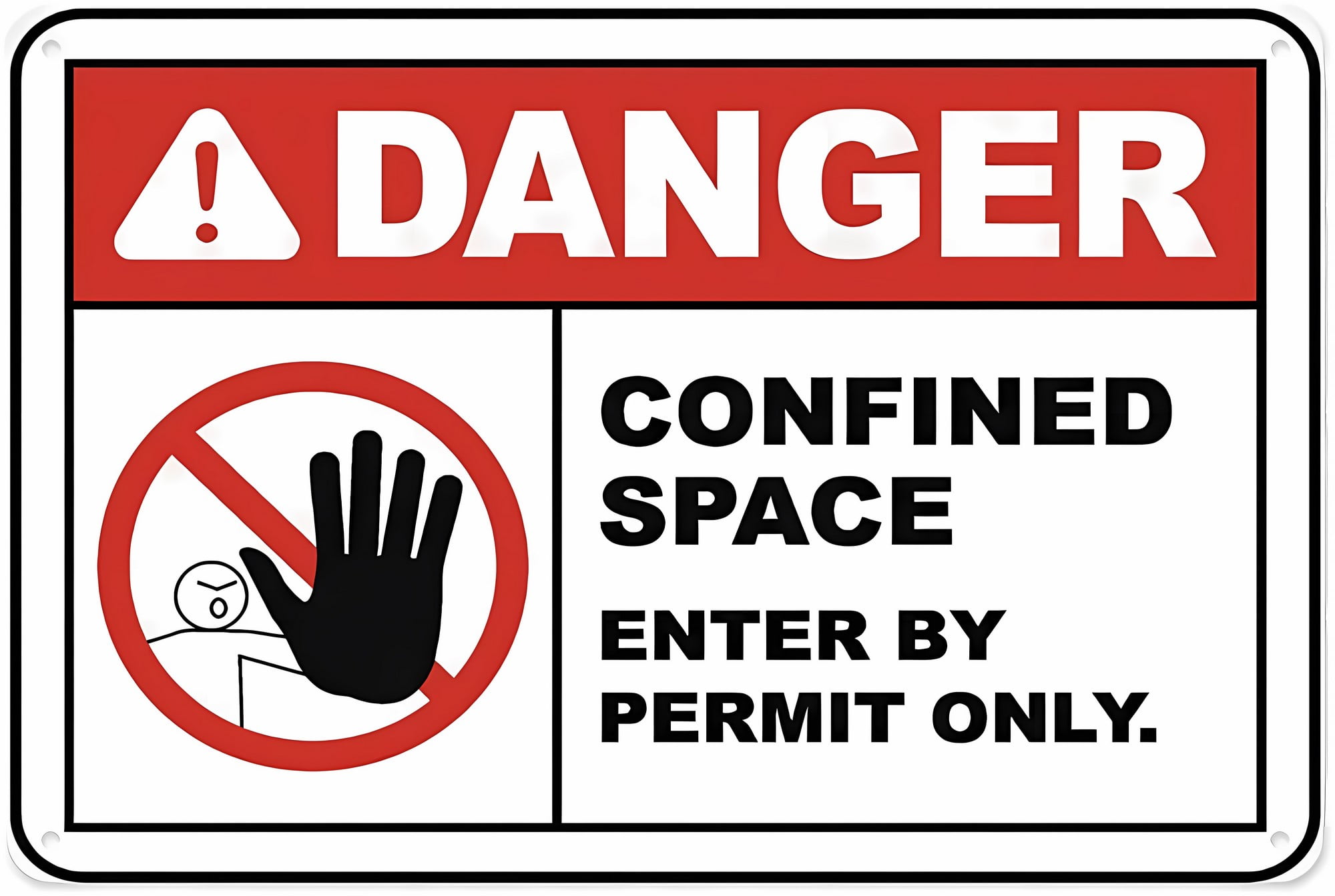 Danger Enter By Permit Only Sign - 8"x12" Aluminum Tin Warning Sign for ...