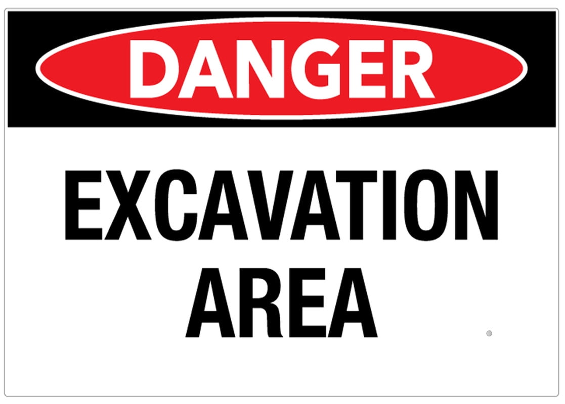 Danger Excavation Area Sign Signs Outdoor, Uv Printed Aluminum 12 X 8 ...