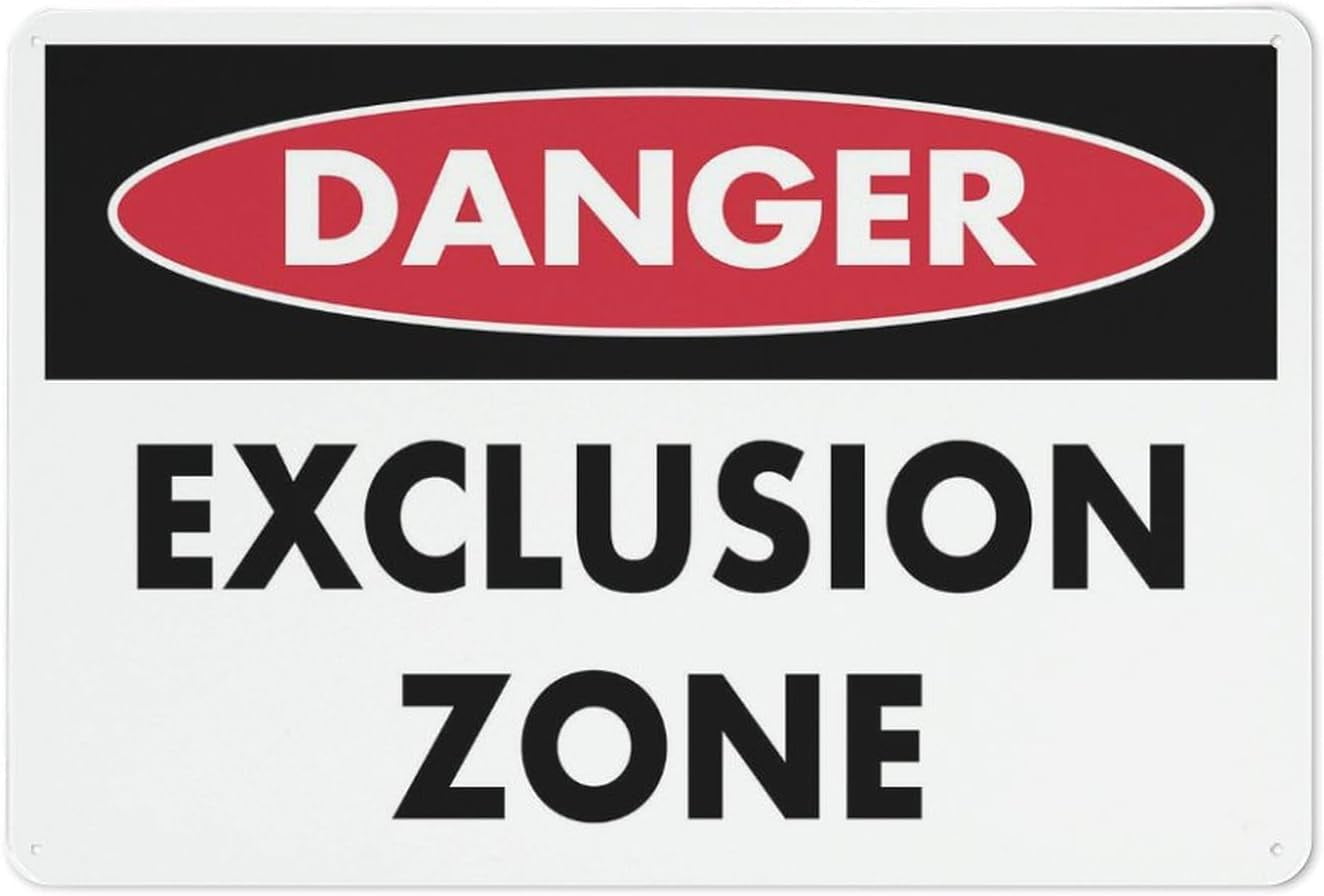 Danger Exclusion Zone Sign Warning Sticker-Security Sign Outdoor Sign ...